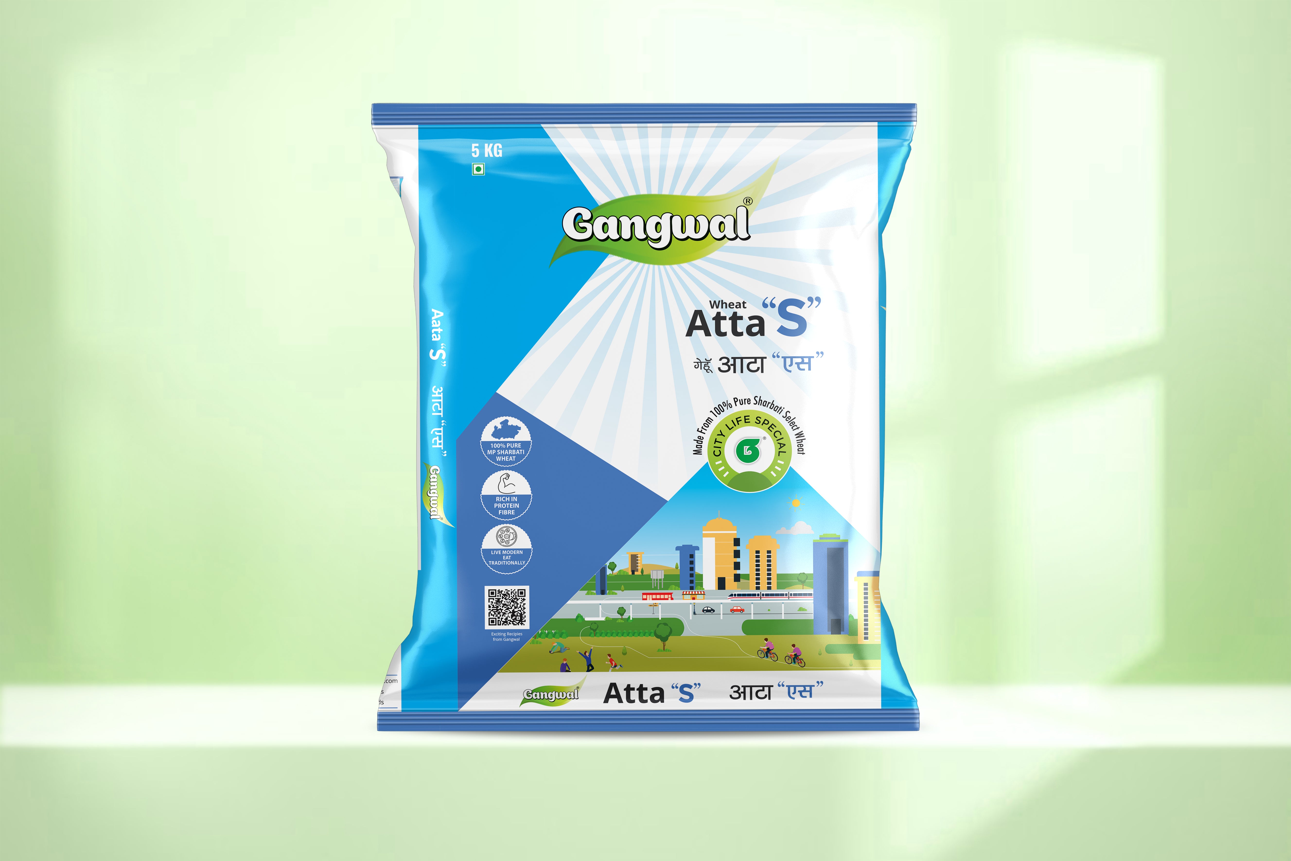 Gangwal Aata S (100% Sharbati Chandrausi Wheat Flour 5Kg)